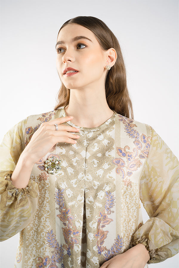 Elegance Half Slit Dress - Papyrus - ZYTADELIA